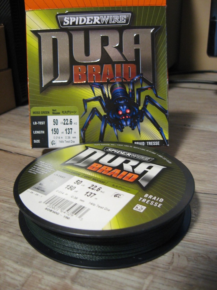 SpiderWire DURA BRAID Braided Fishing Line - 50 LB - 150 Yds - MOSS ...