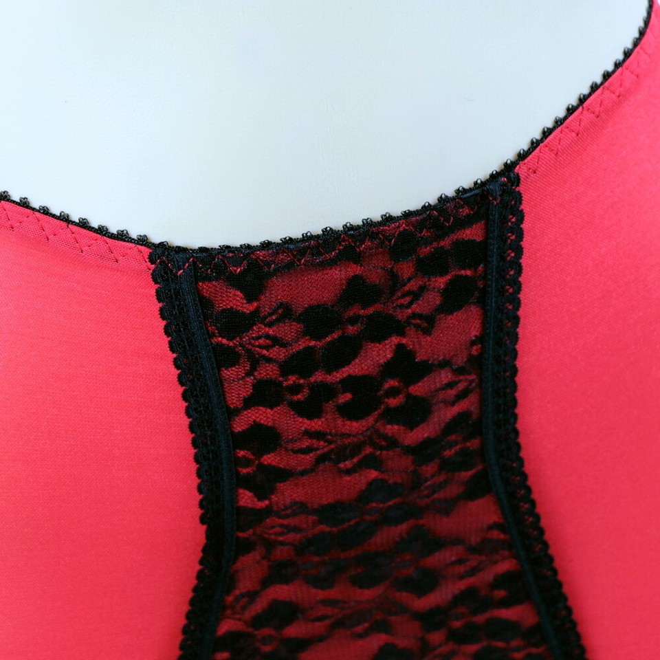 Luxallacki Open Bottom Girdles Lace Panel 6 Straps Garter Belt ...