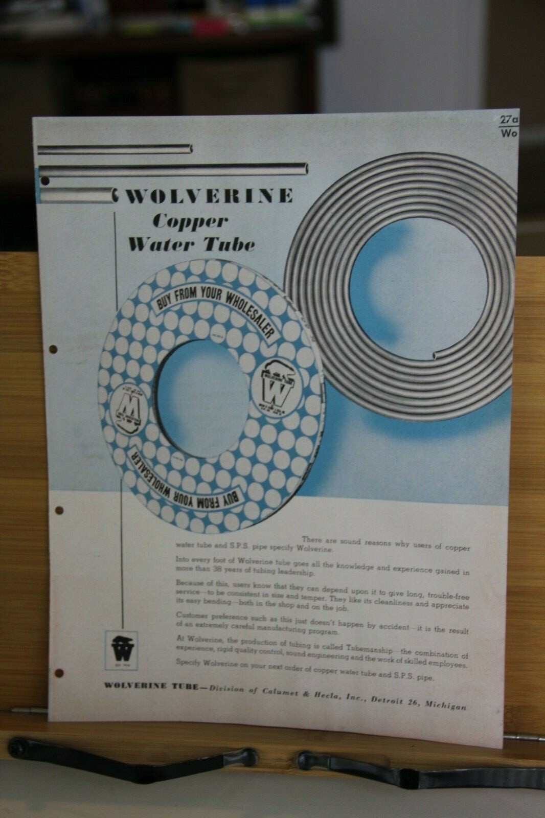 Brochure Wolverine Copper water Tube Calumet & Hecla Inc Detroit MI ...