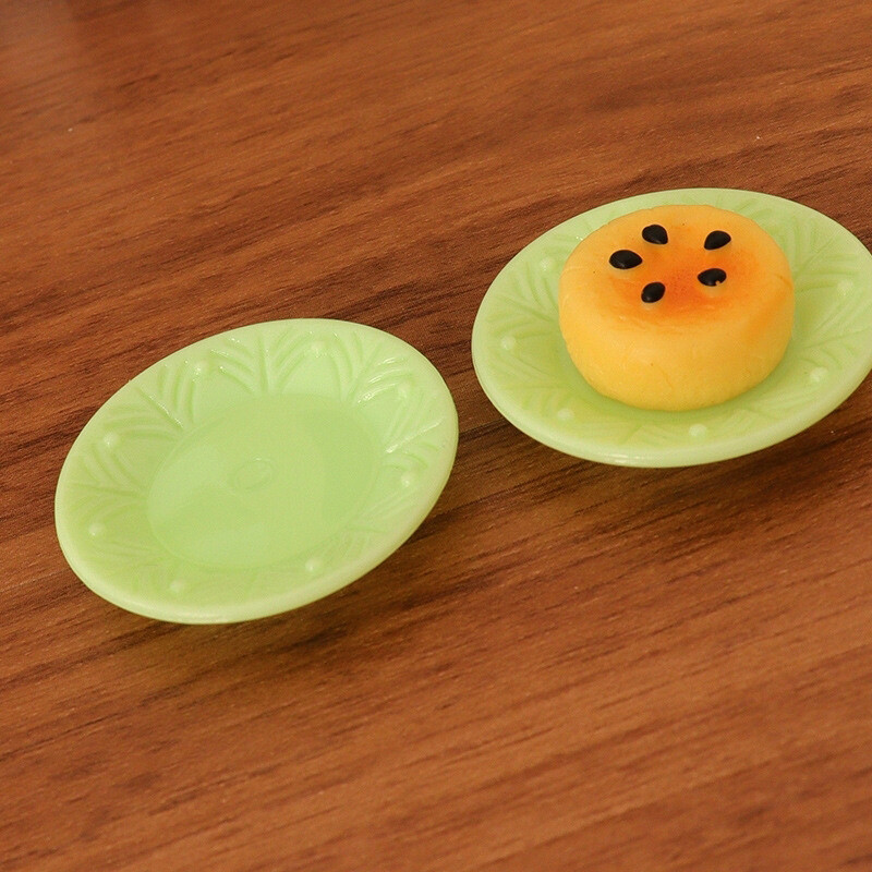 3Pcs Dollhouse Miniature Trays Dinner Plate Food Fruit Plate Tableware ...