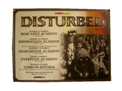 Disturbed Poster European Tour English Concert | eBay