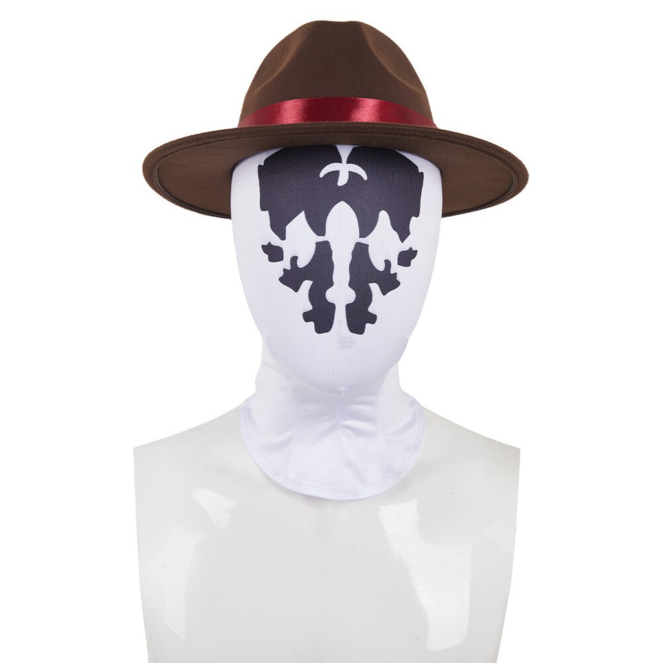 Watch 2024 men Chapters: Rorschach Cosplay Brown Costume+headgear+hat ...