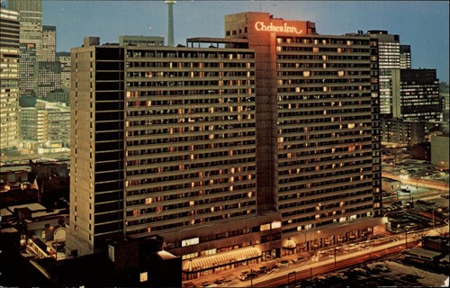Toronto Ontario Canada Delta Chelsea Inn dusk aerial view ~ unused ...
