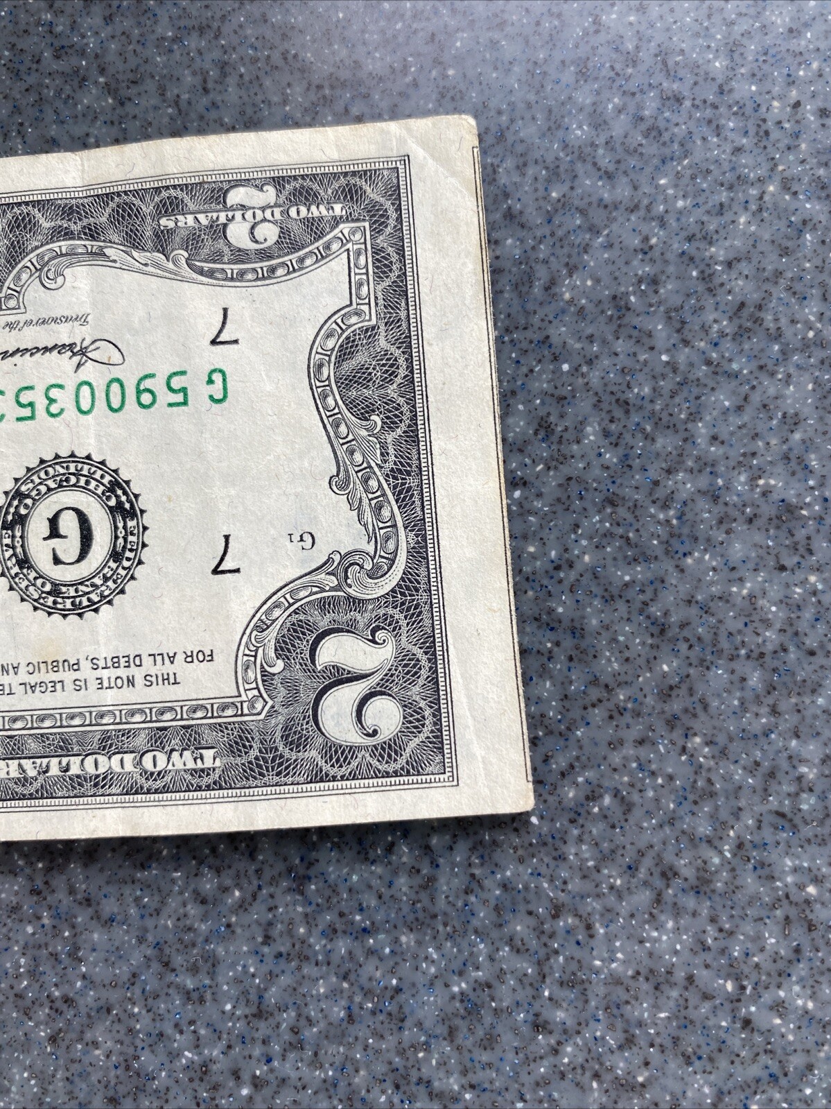 Misaligned Miscut 2 Dollar Series 1976 Bill With Seccond Edge ...