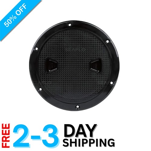 Marine Circular Non-Slip Deck Plate Access Hatch - 6" Black UV ...