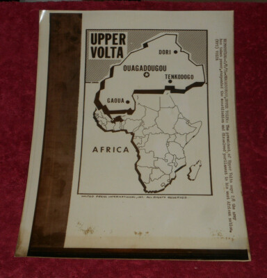 1974 Press Photo Map of Upper Volta Republic Capital Cities Africa ...