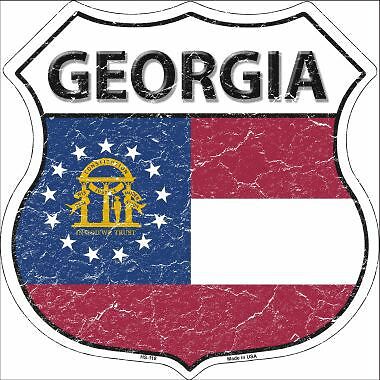 Georgia State Flag Highway Shield Metal Sign HS-118 | eBay