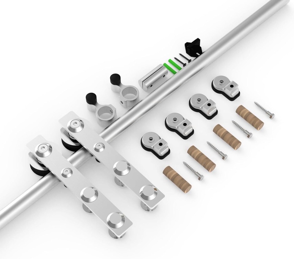 4-24FT Stainless Steel Sliding Barn Door Hardware Closet Track Kit ...