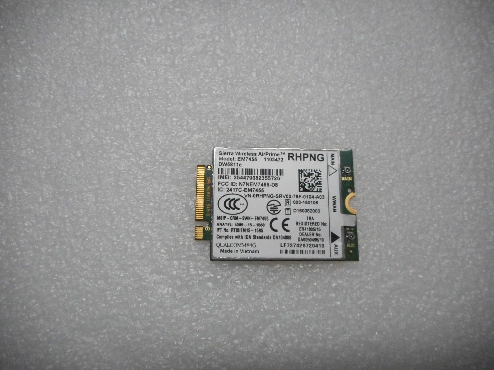 NEW Sierra Wireless AirPrime EM7455 DW5811e QUALCOMM 4G Wireless Card ...