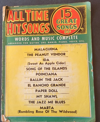 Vintage Sheet Music 1951 All Time Hit Songs Song Book Capitol Stories ...