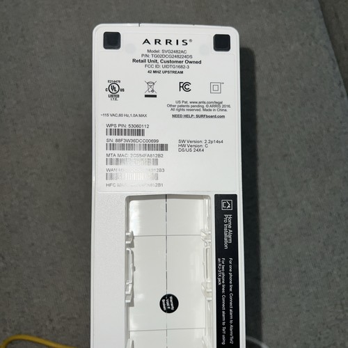 Xfinity Arris Surfboard Internet, WIFI, and Voice Modem SVG2482AC White ...