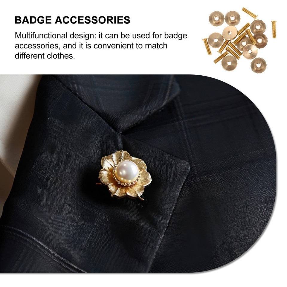 10 Sets Badge Screw Cap Kit Pin Screw with Caps Pin Backs Crafting ...