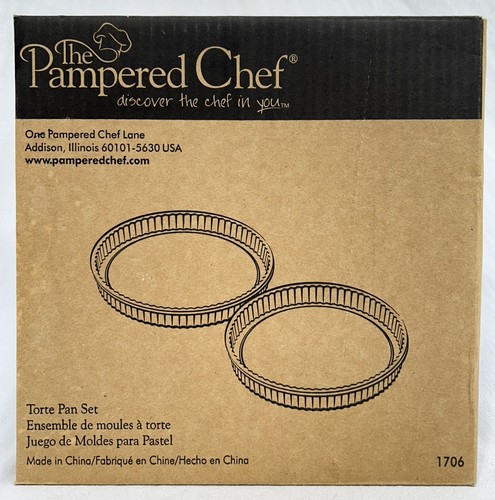 Pampered Chef Torte Pan Set Round with Fluted sides #1706 New In Box | eBay