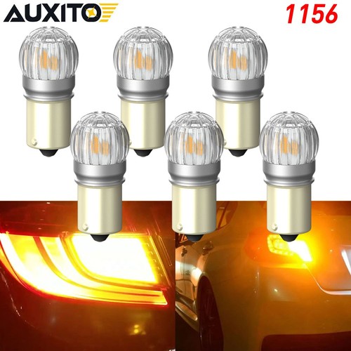 6x 1156 7506 LED Yellow Turn Signal Parking DRL High Power Light Bulb ...