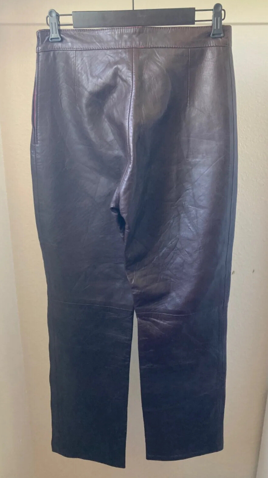Yamamoto raspberry brown leather pants 29in waist - Gem