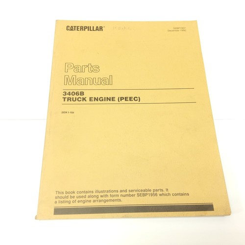 Caterpillar 3406B Truck Engine PEEC Factory Parts Catalog Book Serial ...