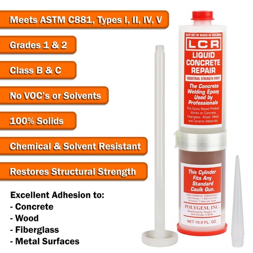 Polygem Concrete Crack Repair Bundle - Injection Epoxy with Pack of 7 ...