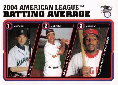 2005 Topps #337 Ichiro / Melvin Mora / Vladimir Guerrero Batting ...