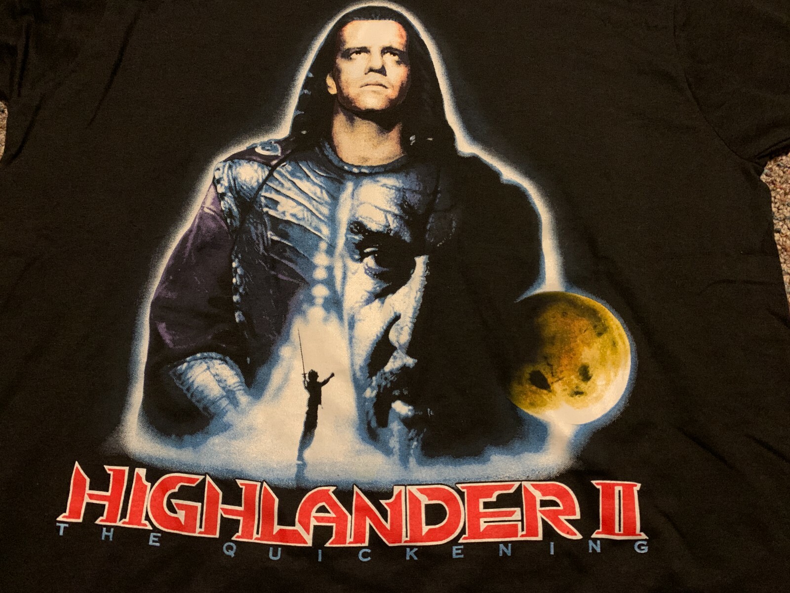 Vintage HIGHLANDER 2 1991 official movie promo t-shirt Large grail 90s ...