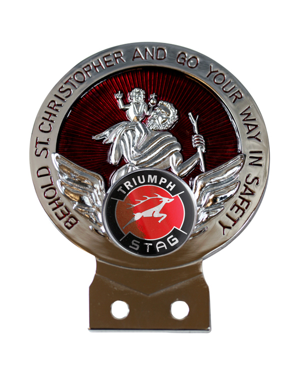 Stag Car Logo Triumph Stag Text Logo St Chris Car Badge + Fixings