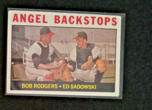 1964 Topps Baseball Card #61 ANGEL BACKSTOPS Bob Rodgers Ed Sadowski VG ...