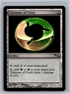 Magic The Gathering Mirrodin Talisman of Unity #257/306 Foil MTG TCG ...