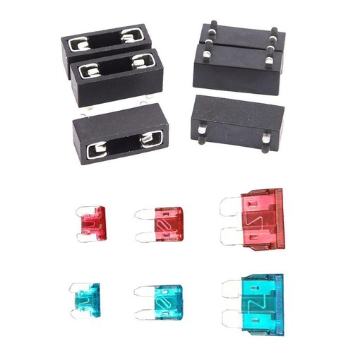 6 Set PCB Mount Mini Small Medium Universal Car Fuse Holder + Blade ...