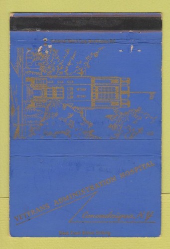 Matchbook Cover - Veterans Administration Hospital Canandaigua NY WORN ...