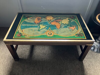 Vintage Coffee table, map of the known world | eBay UK