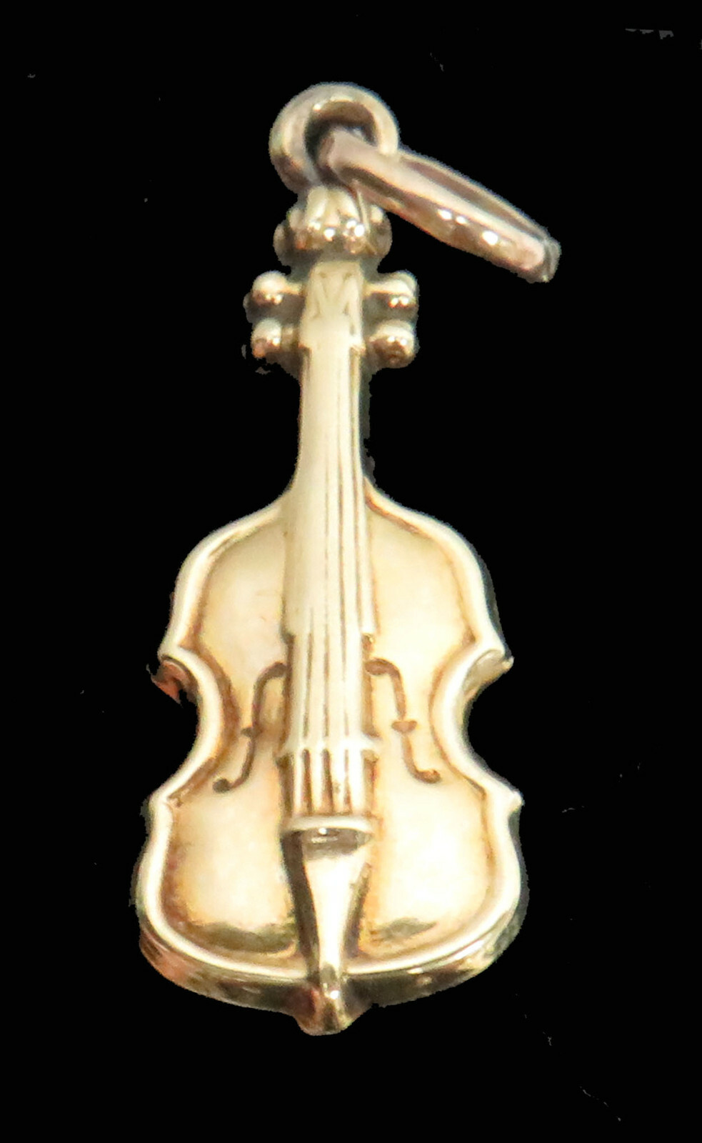 VINTAGE VICTORIAN ERA LONDON 9K GOLD VIOLIN CHARM / P… - Gem