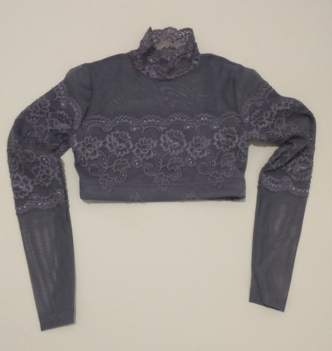 Balera Mesh And Lace Dance Crop Top Child Size Small Slate Blue ...