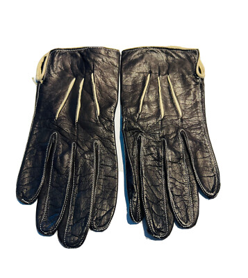 Jodi Arden Barneys New York Brown Leather Women’s Gloves Made in France ...