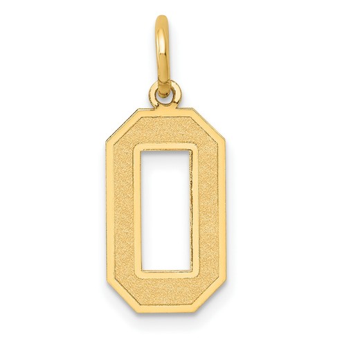 14k Yellow Gold Medium Satin Inlay Number 0 Charm | eBay