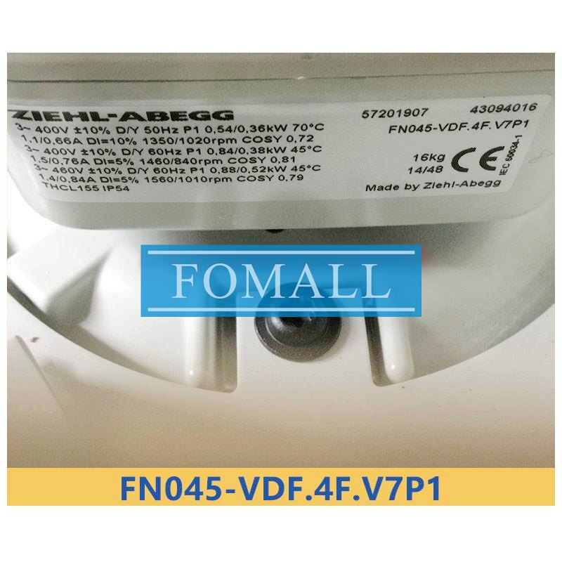 1Pcs New Outer Rotor Axial Flow Fan FN045-VDF.4F.V7P1 3-400V 50Hz 0.51 ...
