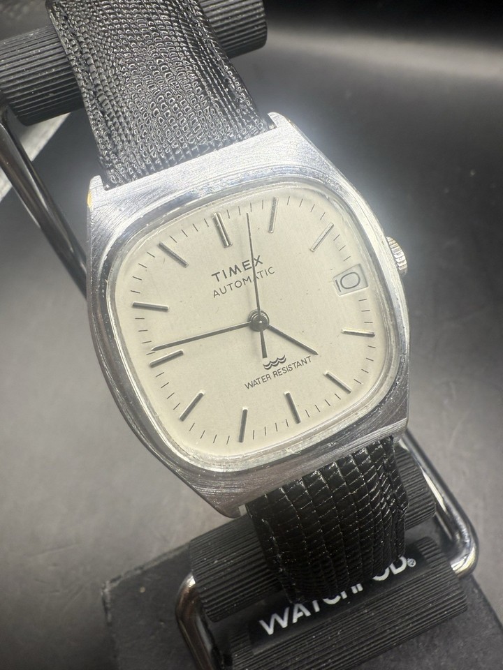 1983 Timex E-Line Silver Tone Automatic Men’s Watch – Original – Runs ...