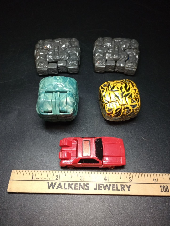 1985 BanDai GoBots Tonka Rock Lords Lot of 4 + 1 Red Car GoBot Missing ...
