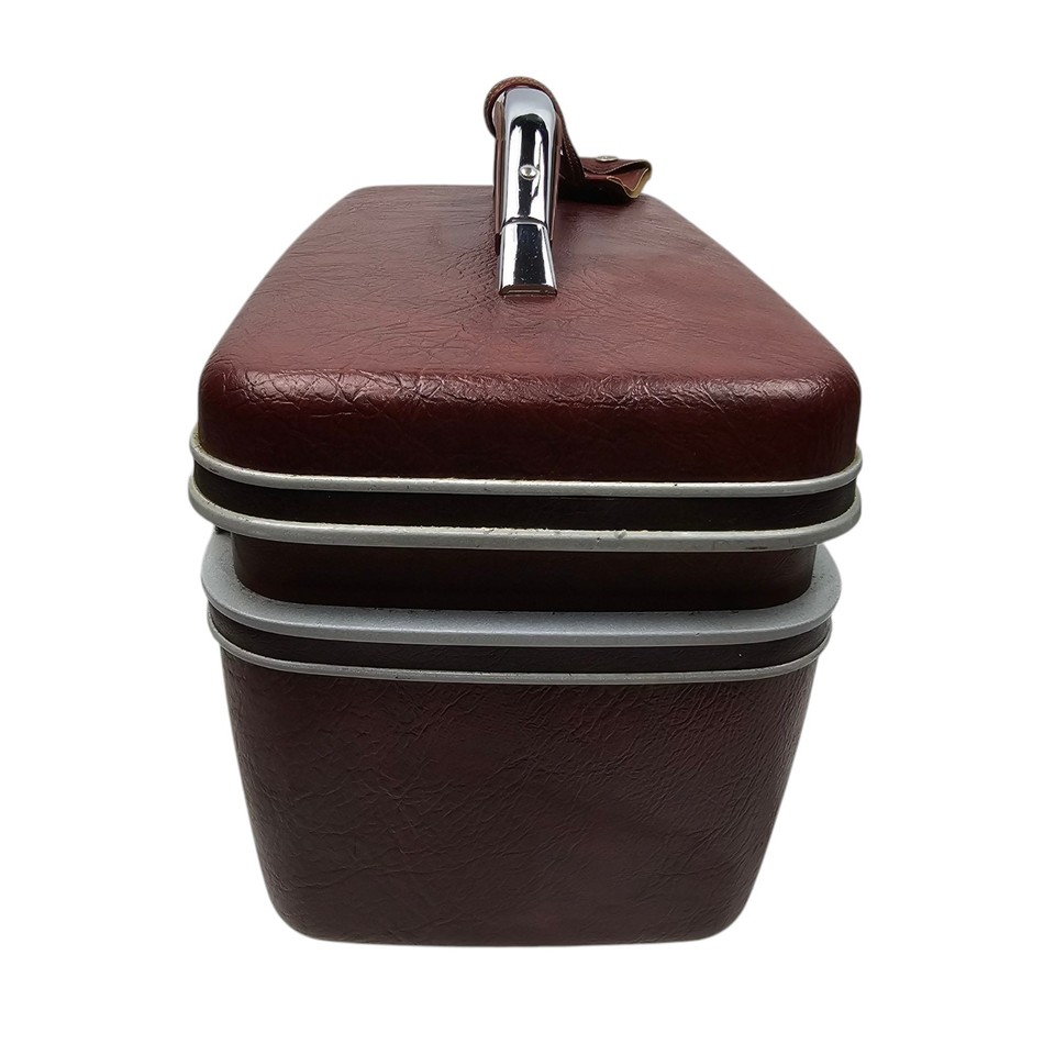 Vintage Samsonite Profile II Hard Burgundy Train Case W/Keys Tray and ...