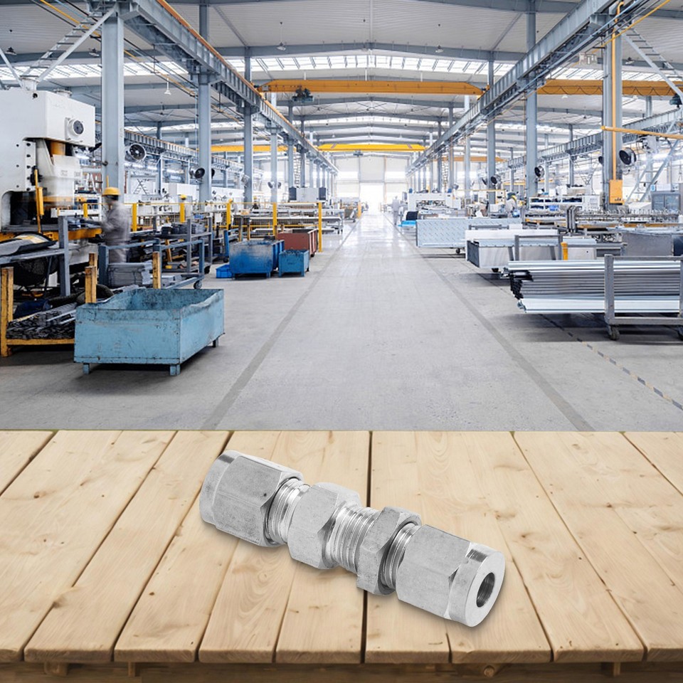 Tube OD Double Ferrule 6mm Compression Fitting Bulkhead Connector ...