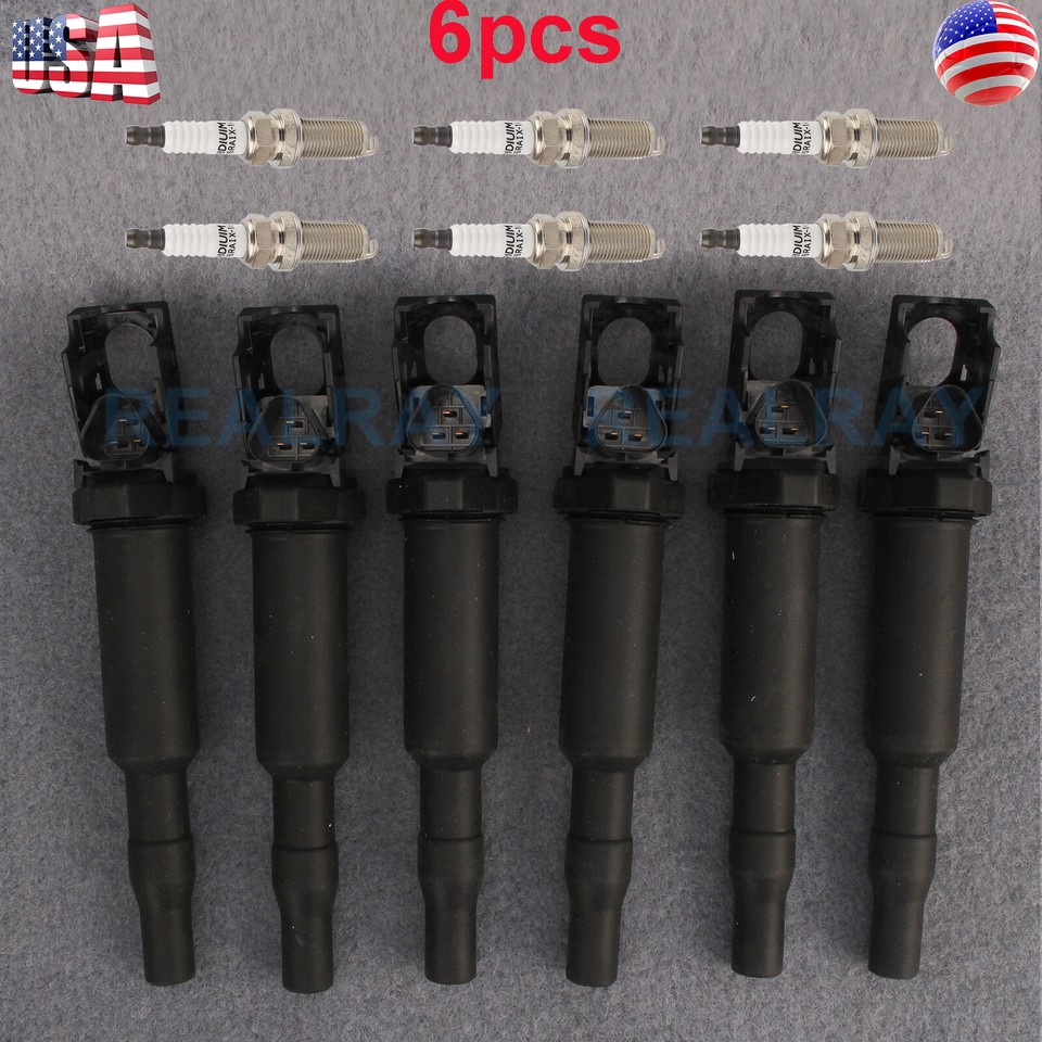 Ignition Coils + Iridium Spark Plugs Set for BMW 128i 325i 328i X3 X5 ...