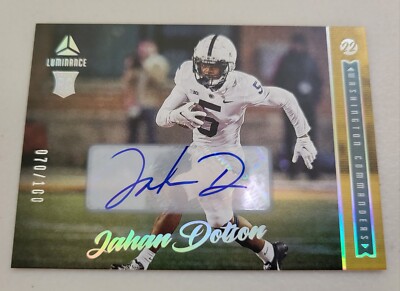 2022 Panini Luminance Gold Auto 70/100 Jahan Dotson #190 Rookie Card ...