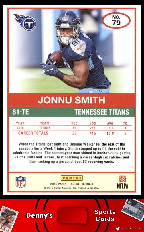 2019 Score #79 Jonnu Smith Tennessee Titans Football Card | eBay