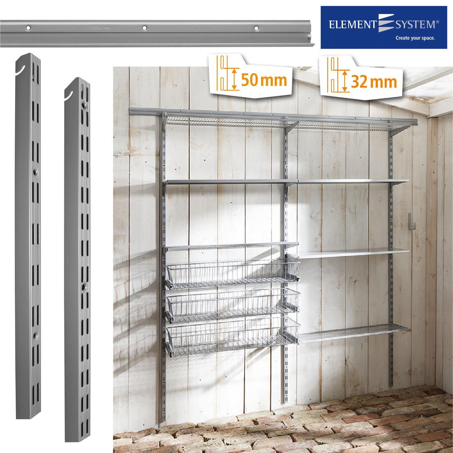 Element System EASY Hängeschiene RA 50|32 Wand Schiene 2-reihig für ...