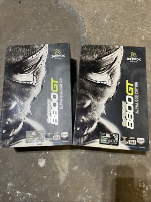 TWO (2) XFX NVIDIA GeForce 8800 GT Alpha Dog Edition 256 MB DDR3 New In ...