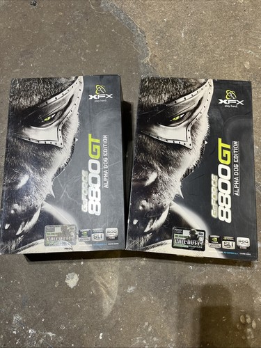 TWO (2) XFX NVIDIA GeForce 8800 GT Alpha Dog Edition 256 MB DDR3 New In ...