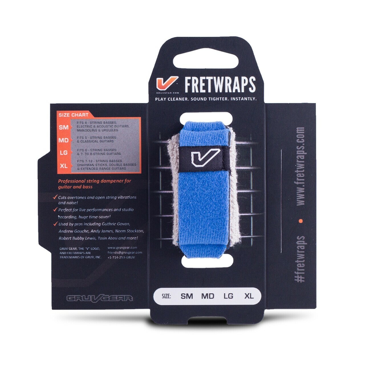 Gruv Gear FW-1PK-BLU-SM Small Fretwraps 1-Pack String Muter Blue | eBay