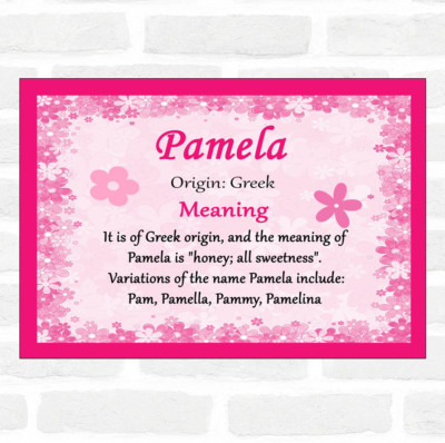 Pamela Name Meaning Pink Certificate | eBay