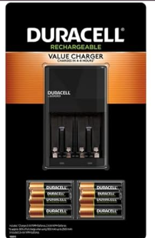 Duracell Ion Speed 1000 Charger for Rechargeable AA & AAA Batteries ...