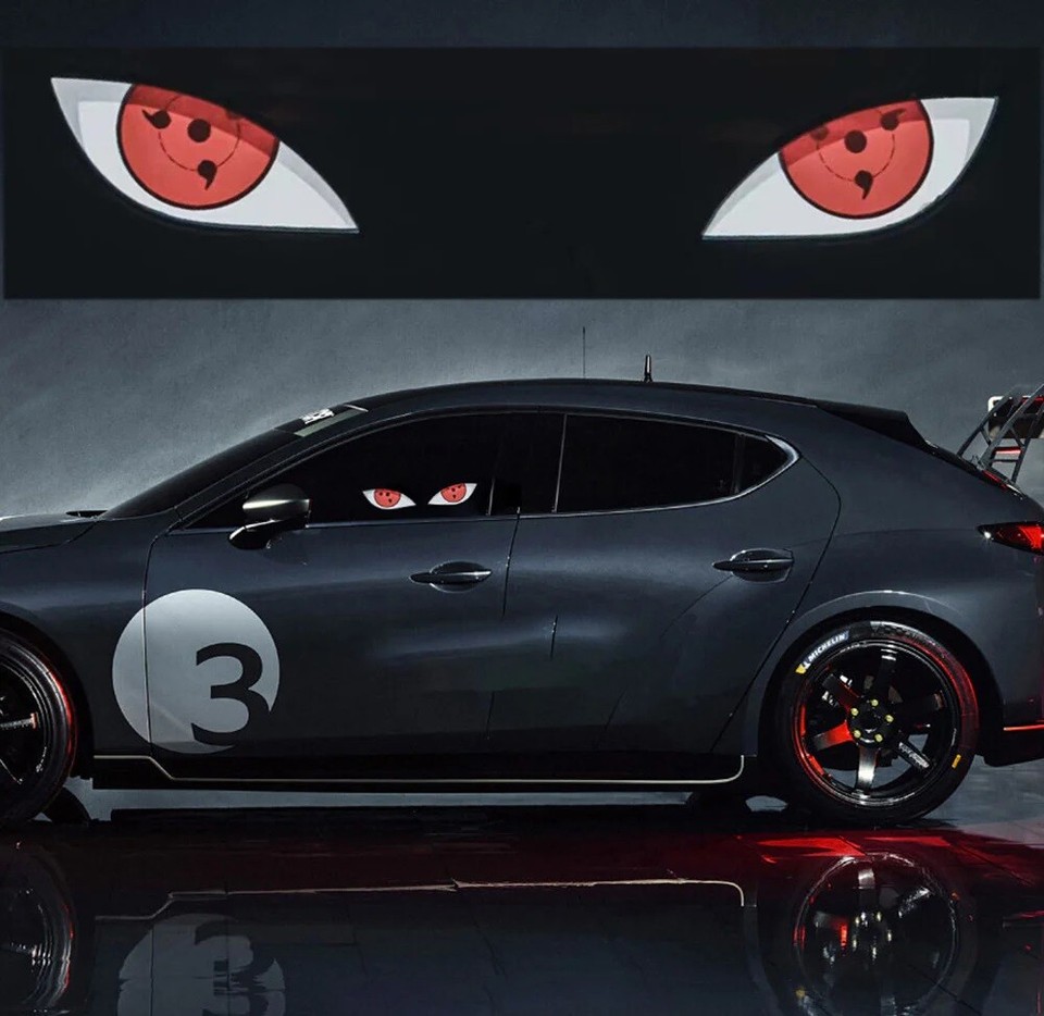 JDM Sharingan Eye Glow Panel Electric Lamp Interior LED Light Sticker ...