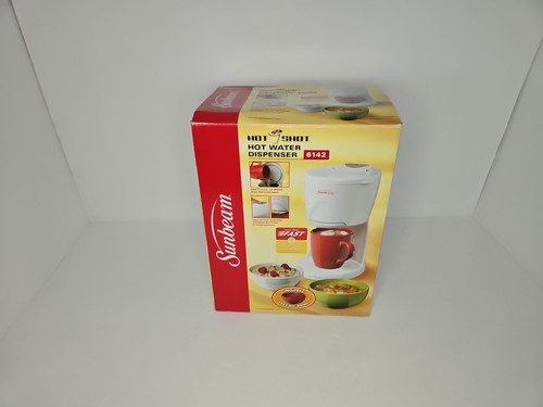 Sunbeam 6142 White Hot Shot Water Dispenser 16oz Heats Ceramic Bowl ...