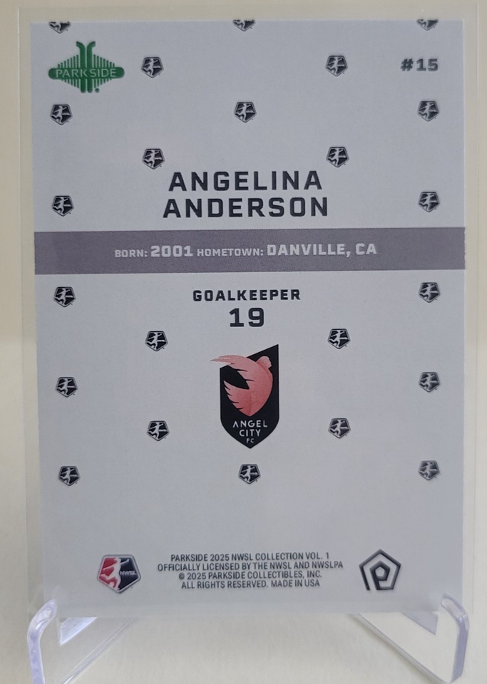 2025 PARKSIDE NWSL VOL 1 ANGELINA ANDERSON SIMPLICITY #15 ANGEL CITY FC ...